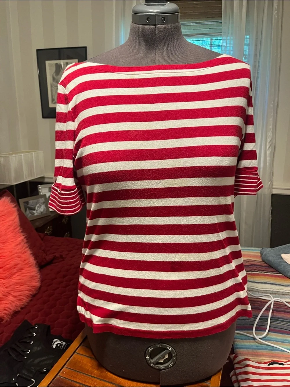 Lauren Ralph Lauren | Tops | Lauren Ralph Lauren Red And White Striped ...